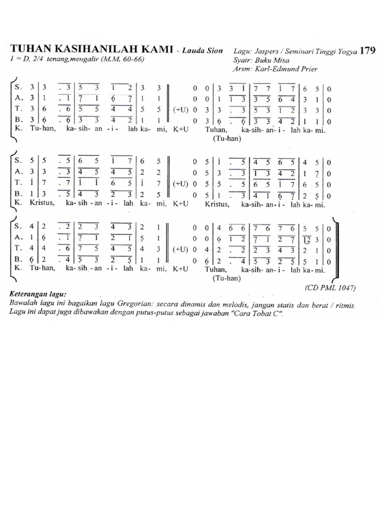 Ordinarium Misa Lauda Sion - Aransemen Madah Bakti | PDF