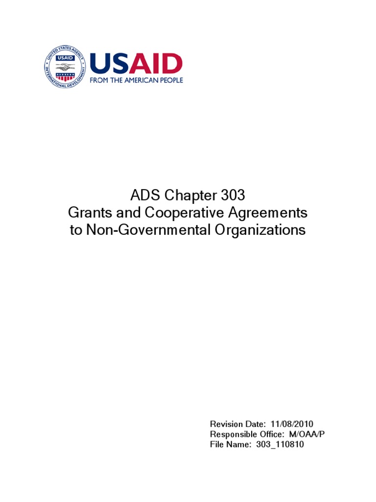 ADS Chapter 303 Grants and Cooperative Agreements To Non-Governmental ...