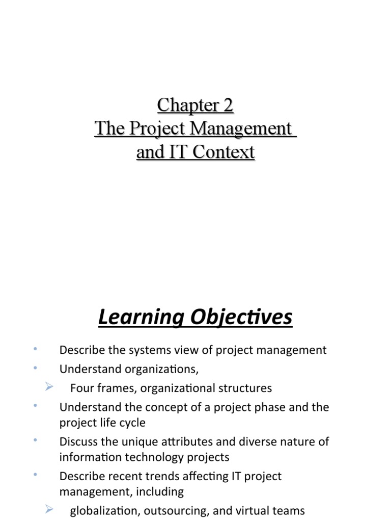 Project Management in IT Context | PDF