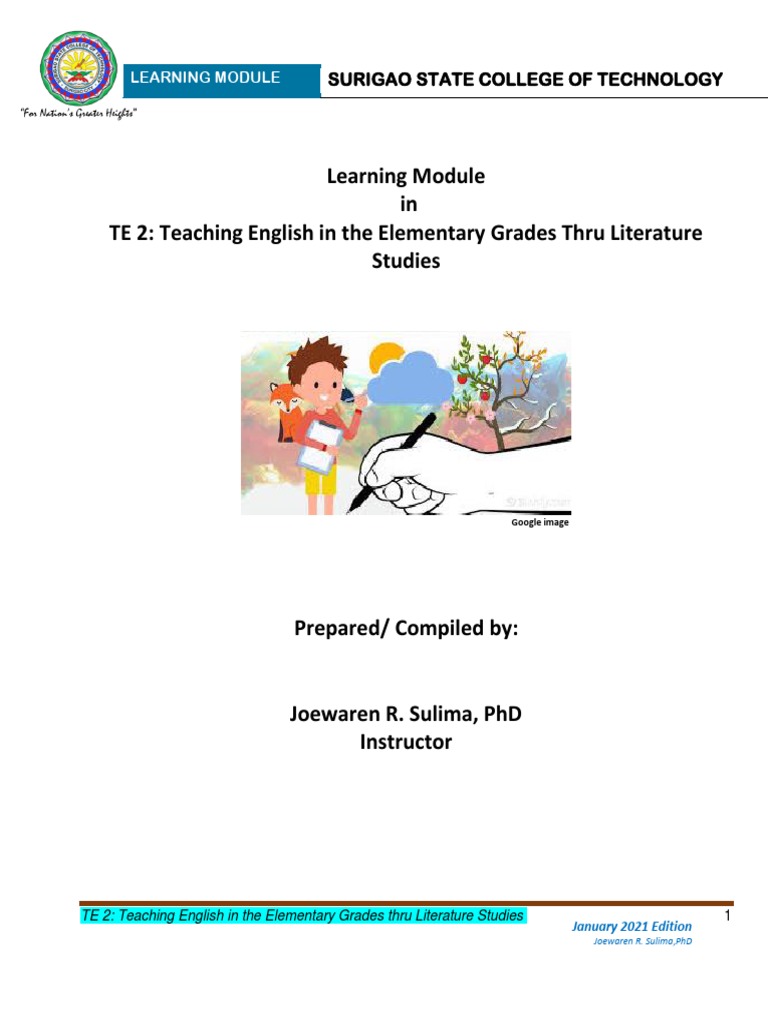Learning Module in TE 2: Teaching English in The Elementary Grades Thru ...
