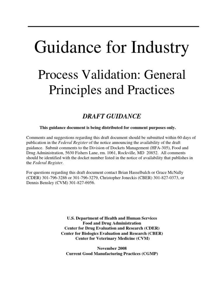 Process Validation General Principles and Practices | PDF