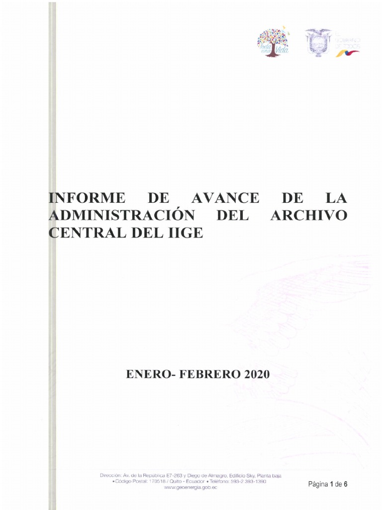 Informe de Avance de Administración de Archivo Central | PDF