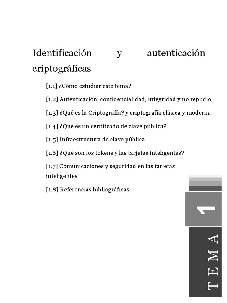 Tema 1 | PDF | Cifrado | Criptografía de clave pública