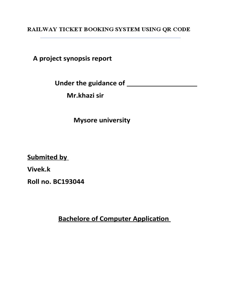 Railway Ticket Booking System Using QR Code | PDF | Databases | Android (Operating System)