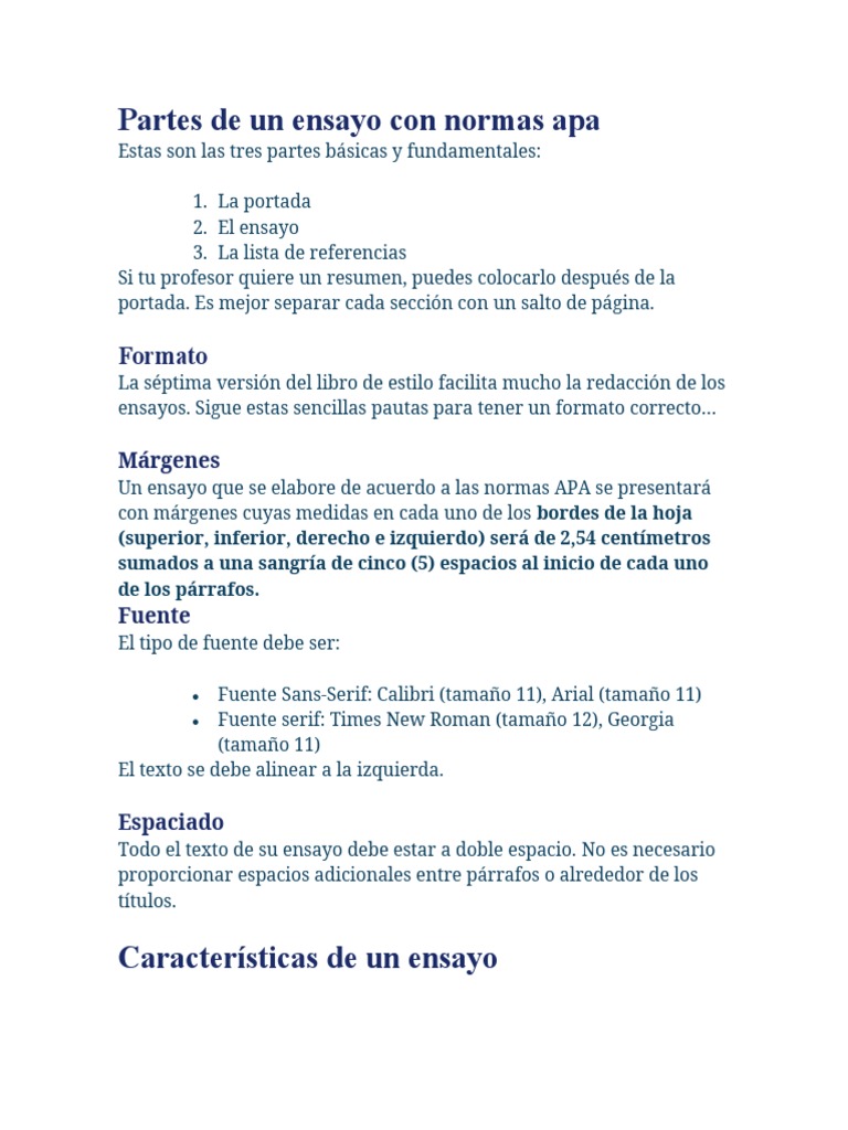 Estructura De Un Ensayo En Apa 7 Pdf Ensayos Estilo Apa