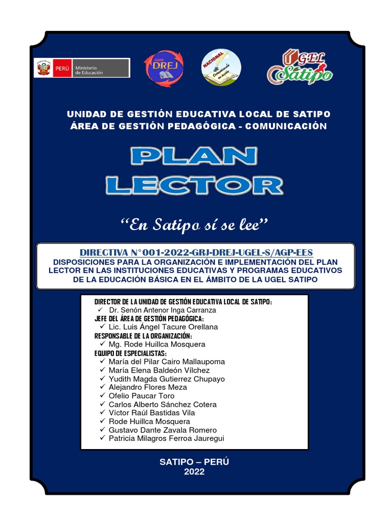 Directiva Nº001-2022-Ugel-S Plan Lector RHM | PDF | Salón de clases | Educación primaria