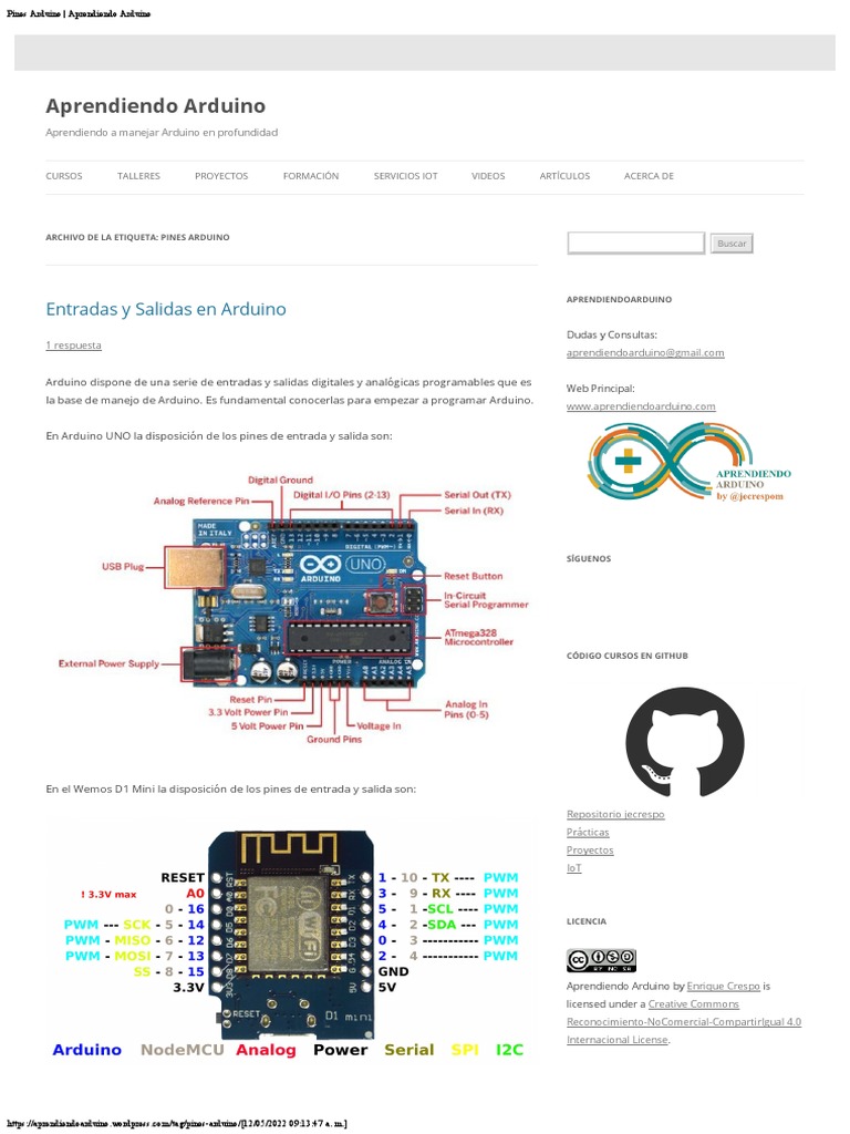 Pines Arduino Aprendiendo Arduino | PDF | Arduino | Raspberry Pi