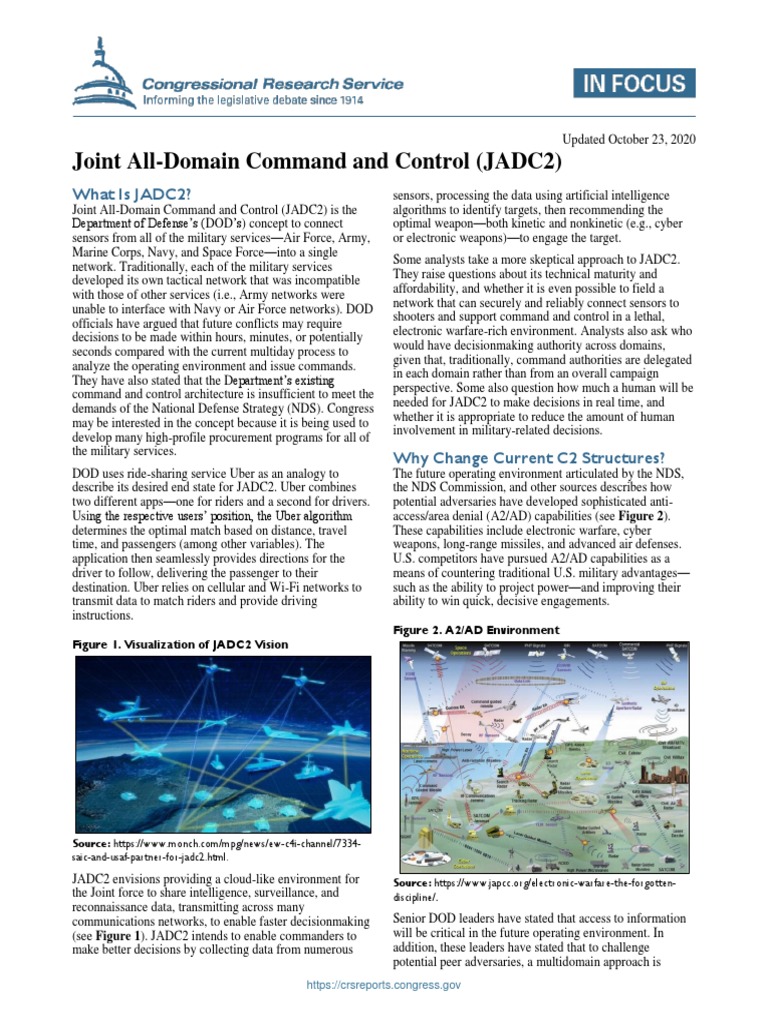 Joint All Domain Command and Control Oct 23 2020 | PDF | Congressional ...