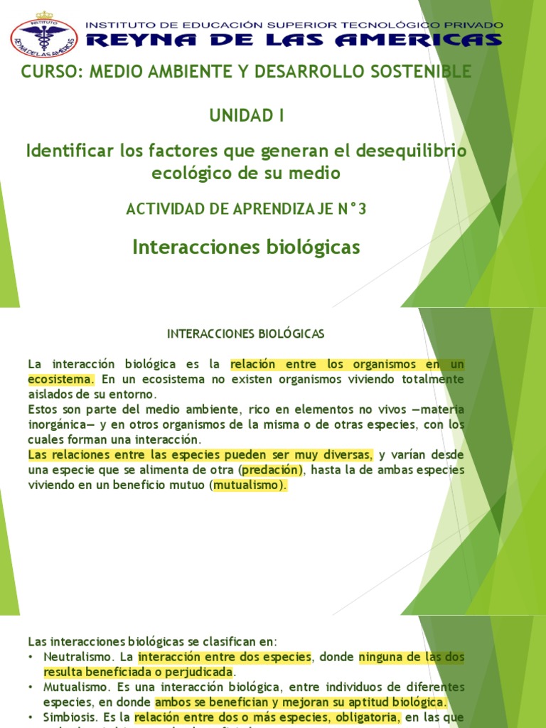 Interacciones Biologicas | PDF | Depredación | Entorno natural