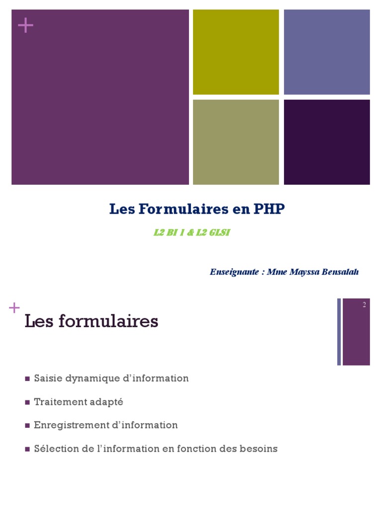 Formulaires PHP : Saisie et Traitement | PDF | Protocole de transfert ...