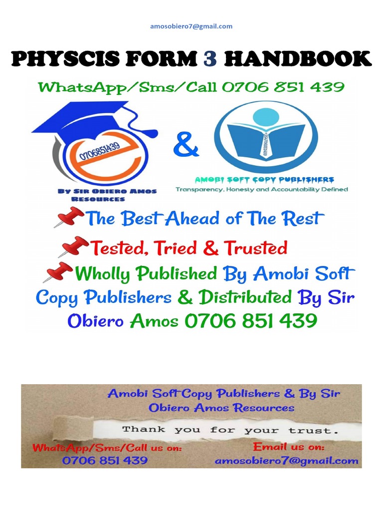 Form Three Physics Handbook | PDF | Acceleration | Velocity