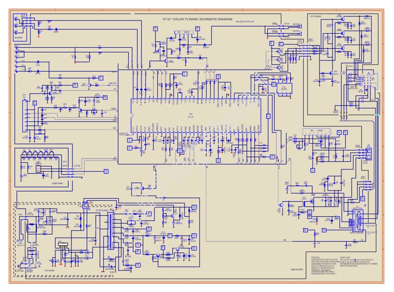 14''/21'' Color TV Basic Schematic Diagram: CRT Board | PDF