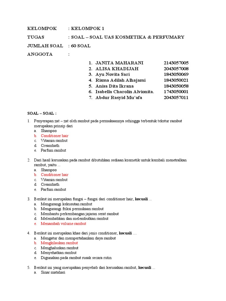 Soal Uas Kelompok 1 | PDF