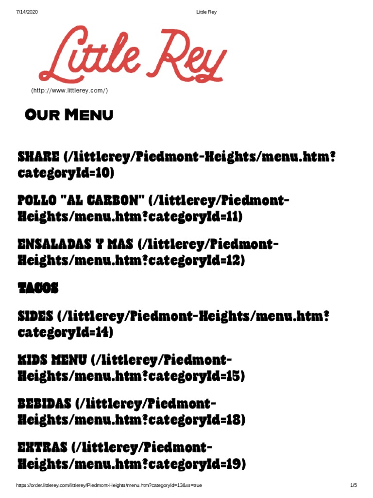 Little Rey | Download Free PDF | Menu | Food Industry