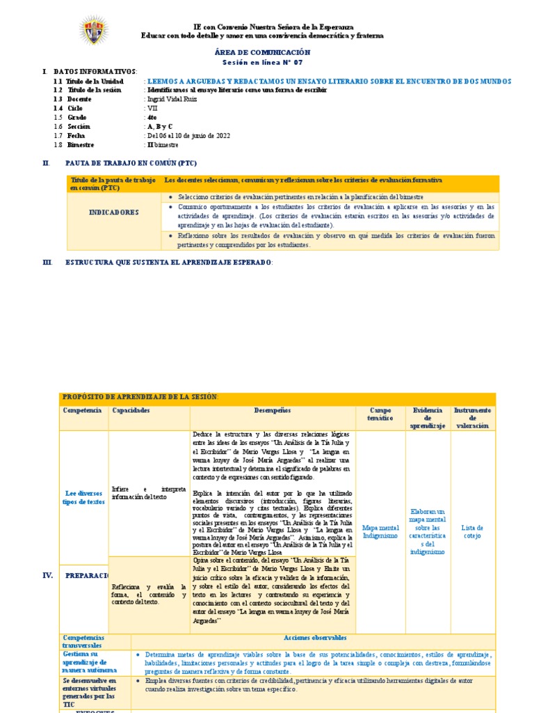 SESIÓN N° 7 | PDF | Ensayos | Evaluación