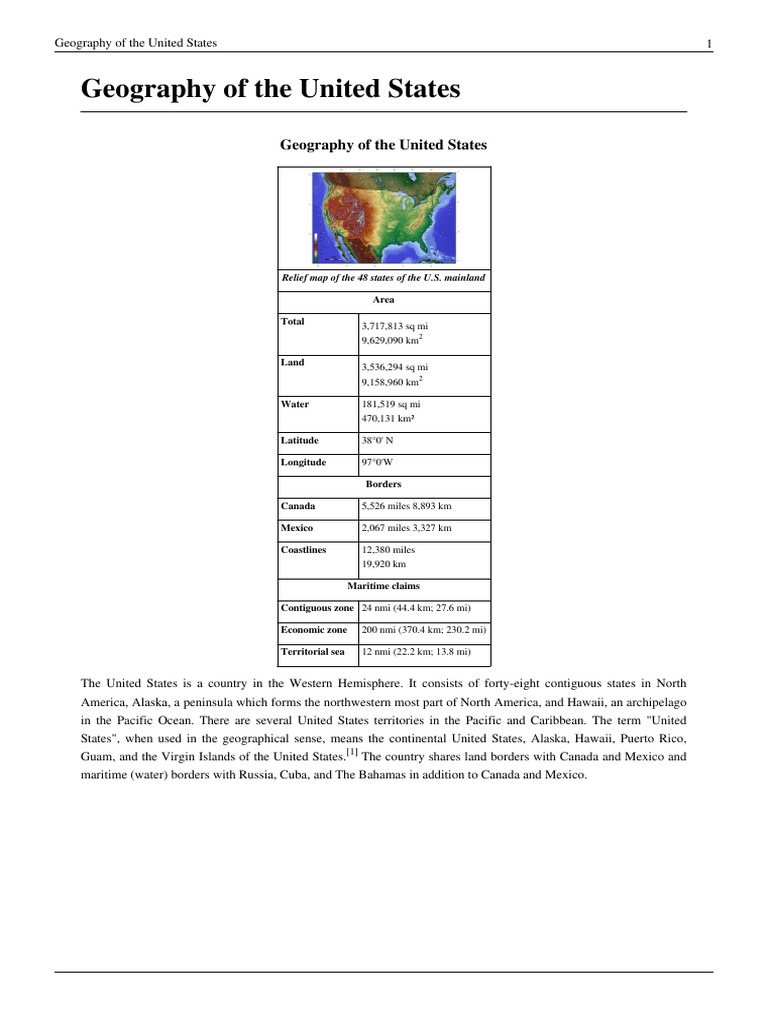 Geography of The United States | PDF | Earth Phenomena | Geomorphology