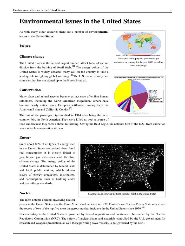 US Environmental Issues | PDF | Natural Environment | Environmental Issues