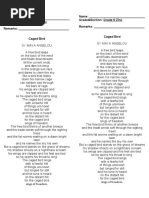 Caged Bird Poem Worksheet For Grade 10 | PDF