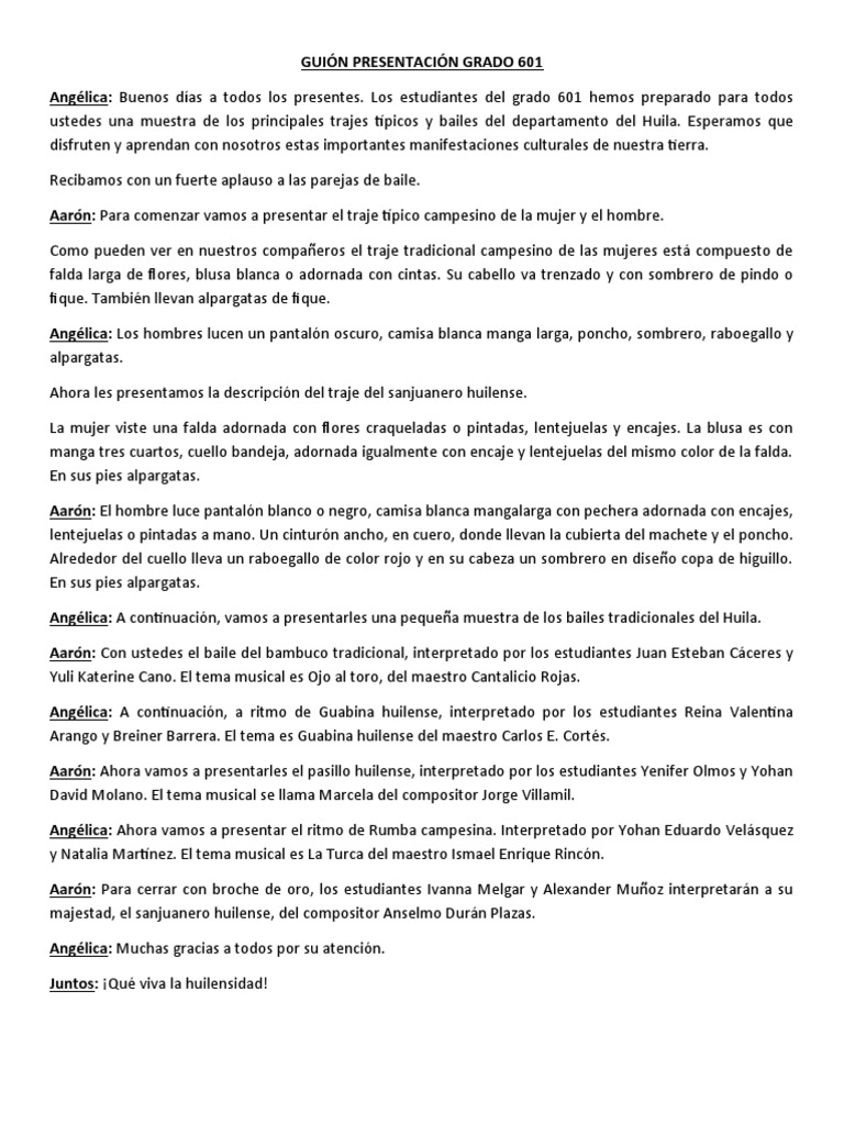 Guión Presentación | PDF | Ropa