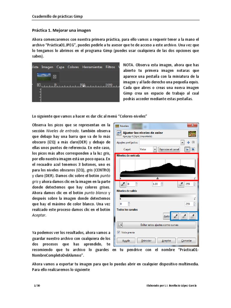 Cuadernillo Practicas Gimp | PDF | Color | Ventana (informática)