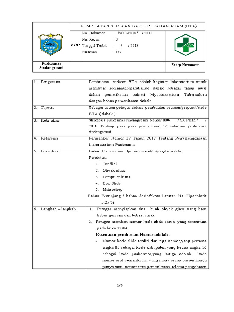 8.1.1.a SPO Pembuatan Slide BTA | PDF
