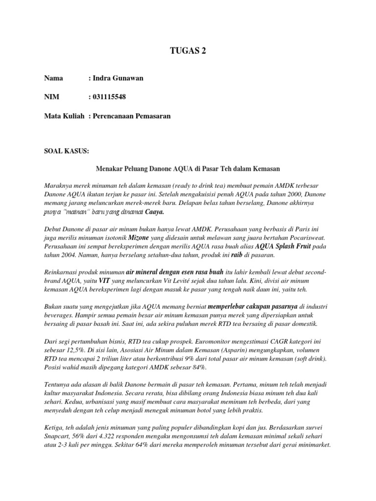 TUGAS 2 Perencanaan Pemasaran EKMA4569 | PDF