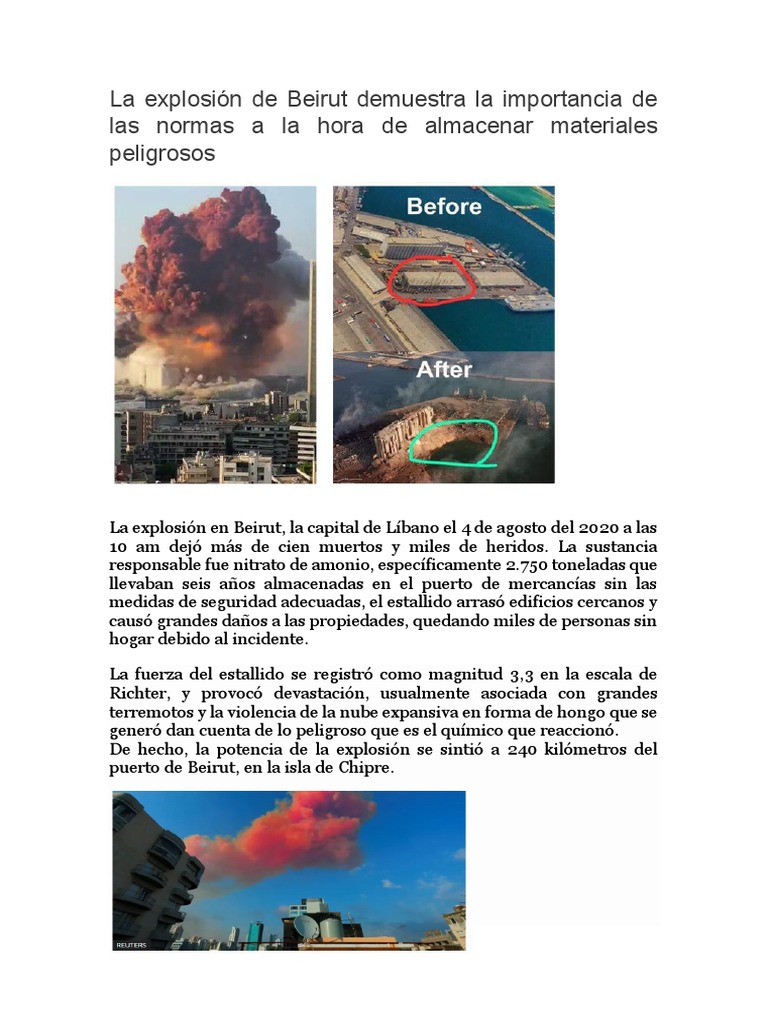 Explosión en Beirut: Lecciones de Seguridad | PDF