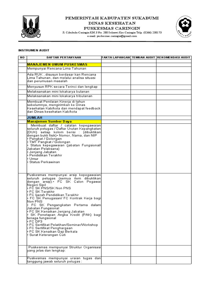 Instrumen Audit | PDF