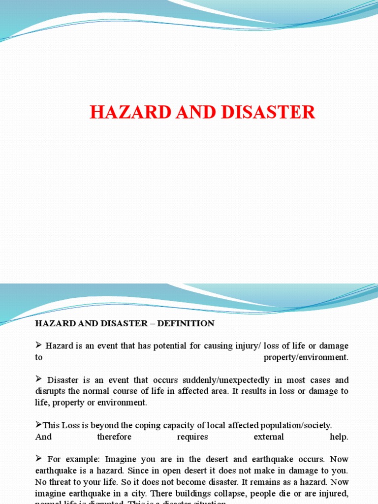 Hazard and Disaster | PDF | Hazards | Natural Hazards