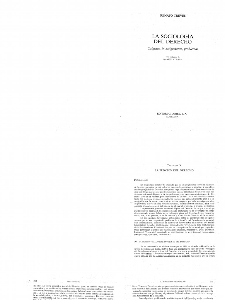 La Sociologia Del Derecho. Renato Treves | PDF