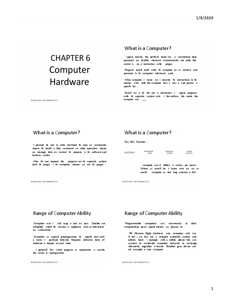 Lec 3 Computer Hardware (Nursing Informatics) | PDF | Laptop | Personal Computers