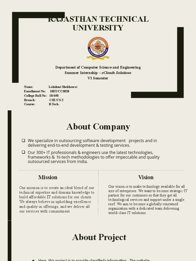 Internship ppt final | PDF