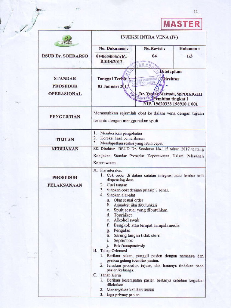 Injeksi Intra Vena IV | PDF