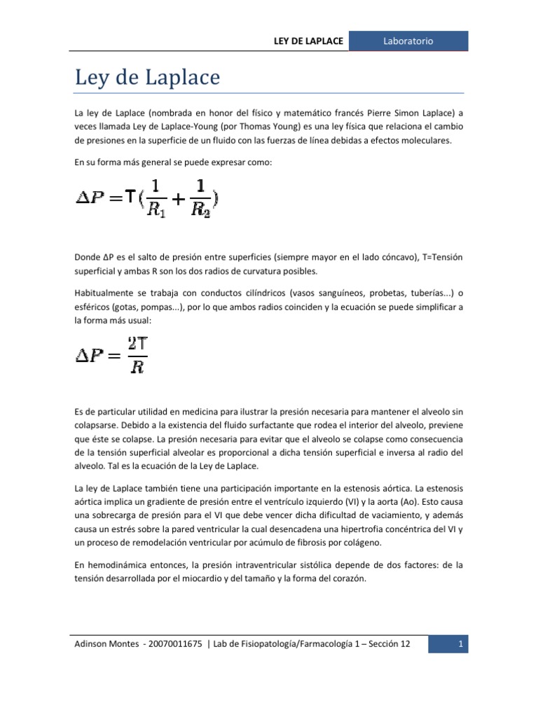 Ley de Laplace | PDF | Finanzas y dinero | Salud y bienestar