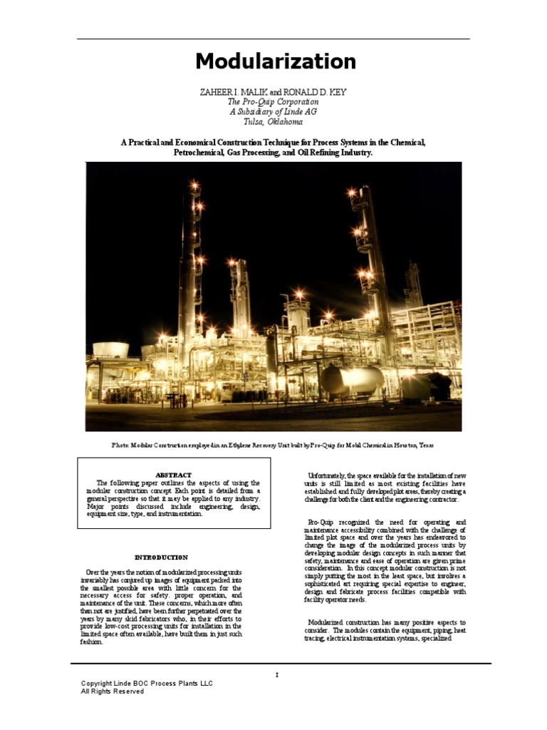 Modularization Chemical Plant | PDF