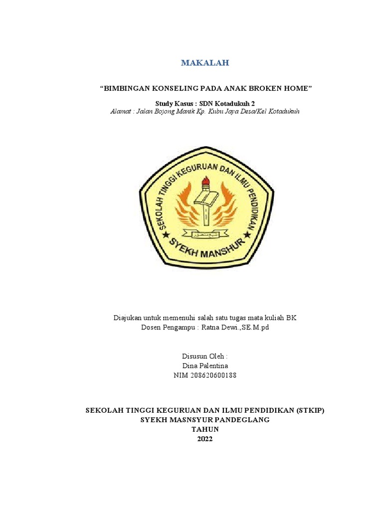 Makalah BK Broken Home | PDF