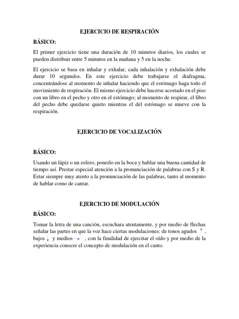 Ejercicios De Canto Pdf