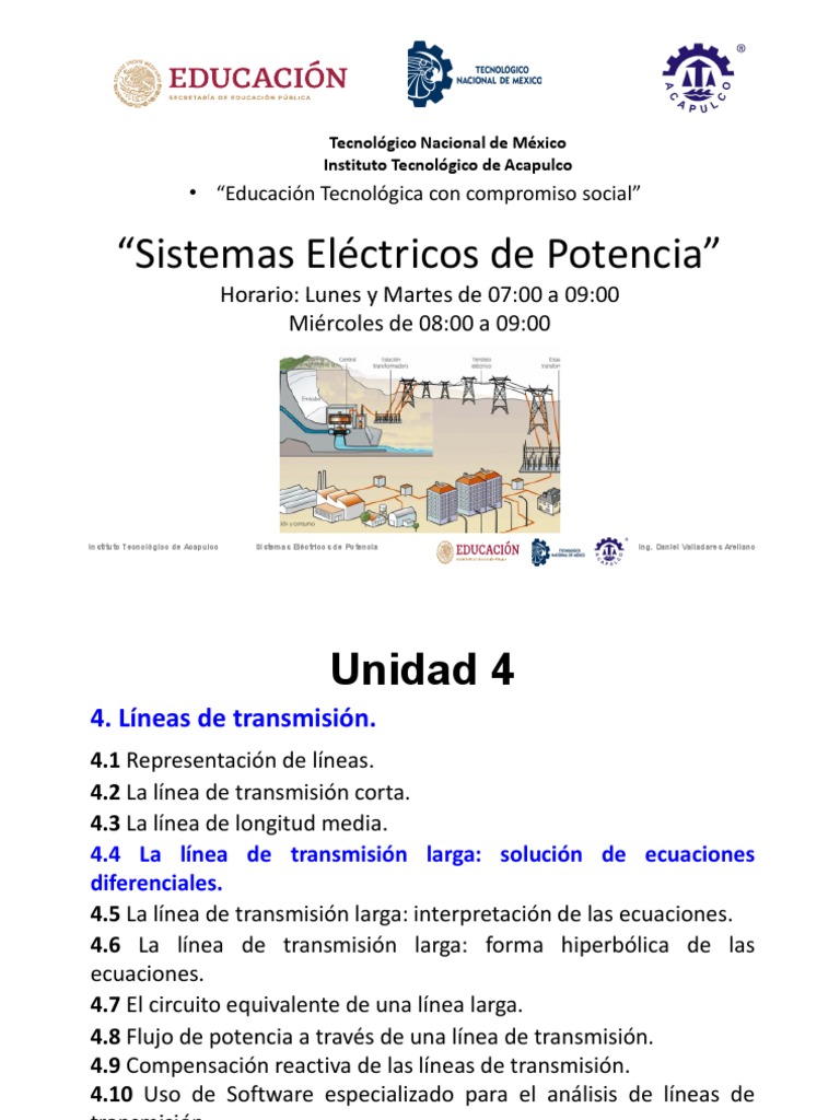 4.4 La Línea de Transmisión Larga Solución de Ecuaciones Diferenciales | PDF | Ecuaciones ...