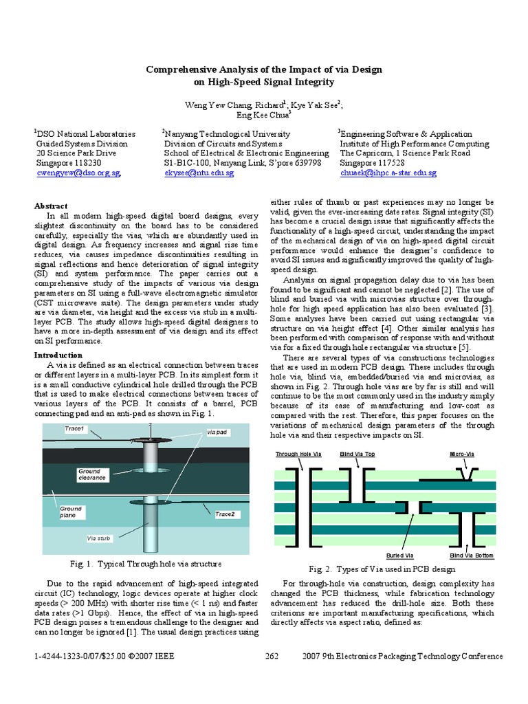 Comprehensive Analysis of The Impact of Via Design On High-Speed Signal ...