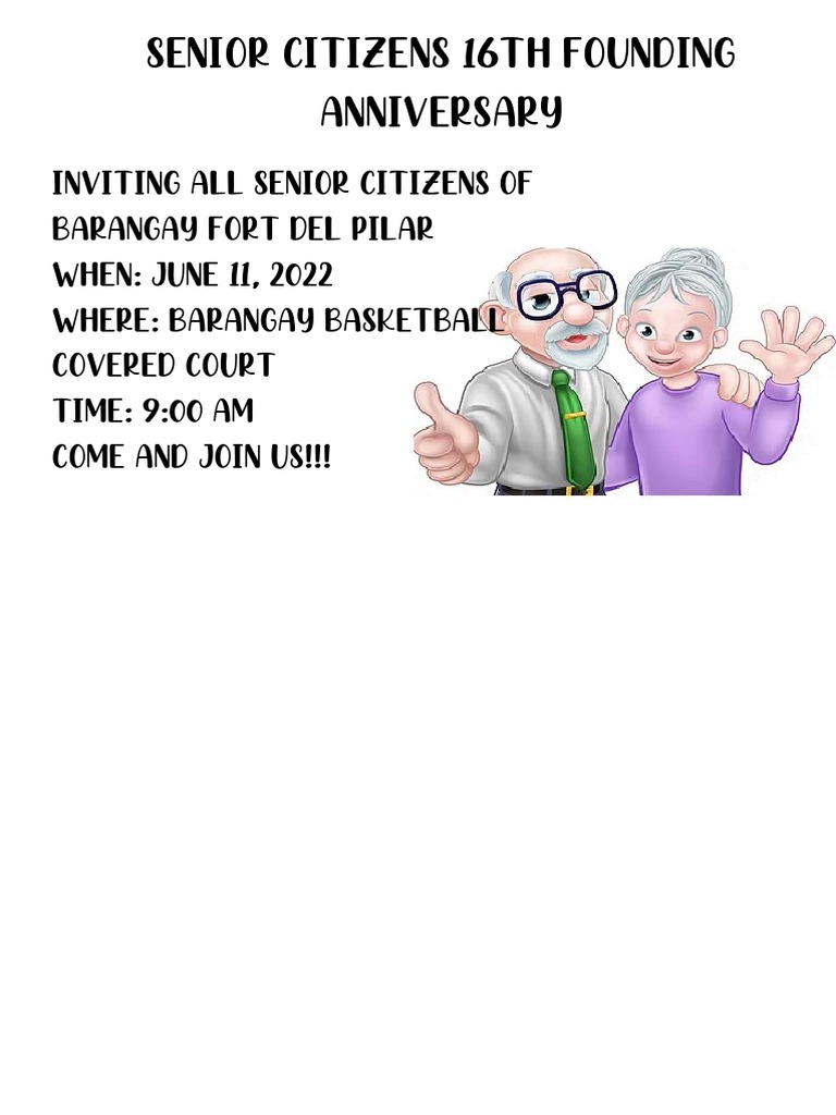 Senior Citizens Anniversary | PDF