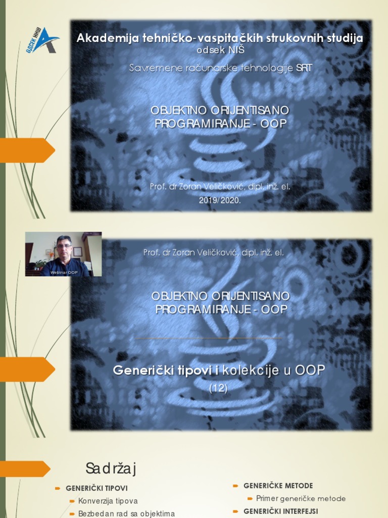 12 Generiki Tipovi I Kolekcije U OOP 2020 | PDF