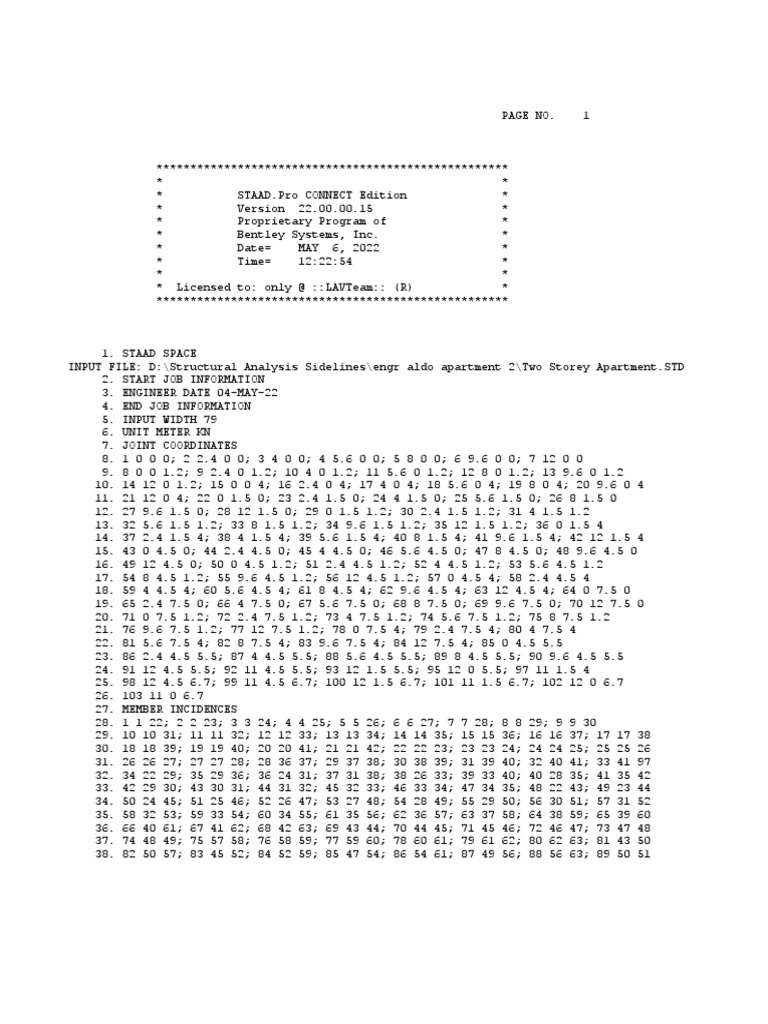 2 Staad Analysis Output | PDF | Structural Engineering | Mechanics