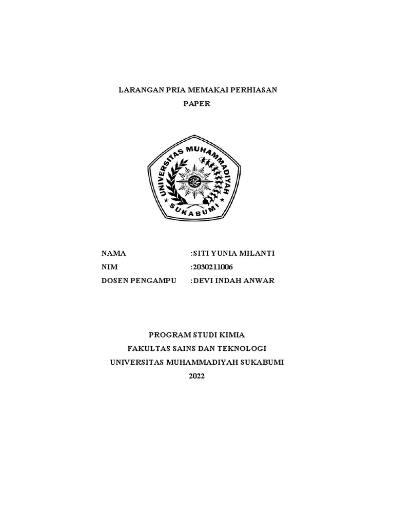 PAPER Larangan Pria Memakai Perhiasan | PDF