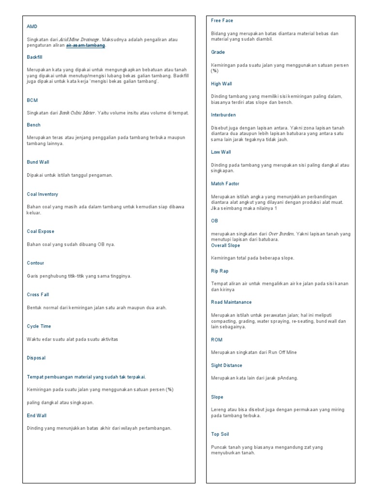 Istilah Pertambangan | PDF
