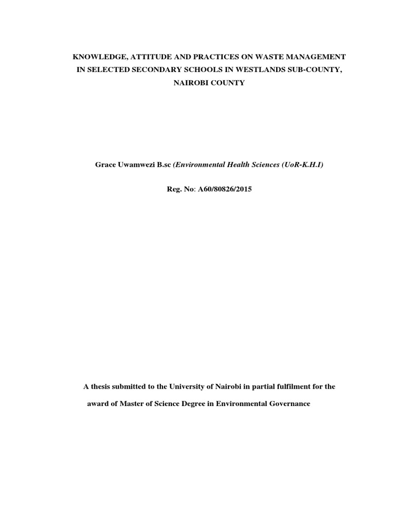 Knowledge, Attitude and Practices On Waste Management | PDF | Attitude ...