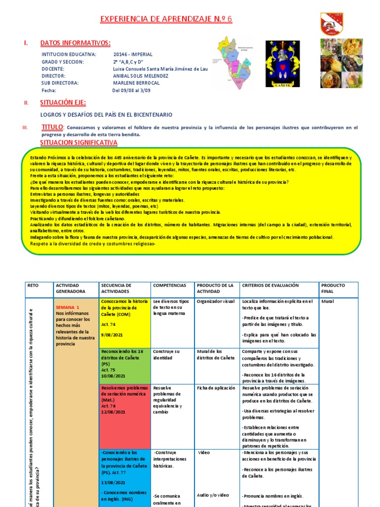 Experiencia de Aprendizaje 6 | PDF | Folklore