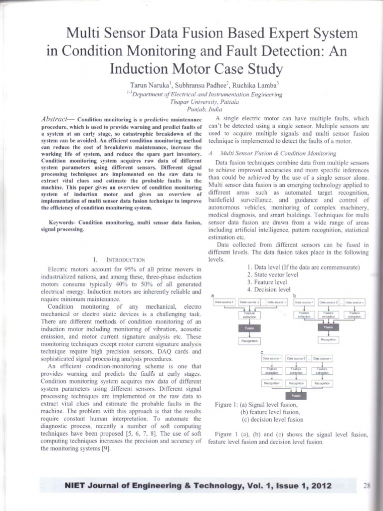 Multi Sensor Data Fusion Based Expert System in Condition Monitoring and Fault Detection: An ...