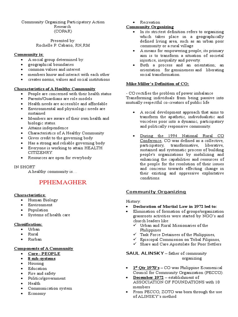 Copar | PDF | Evaluation | Community