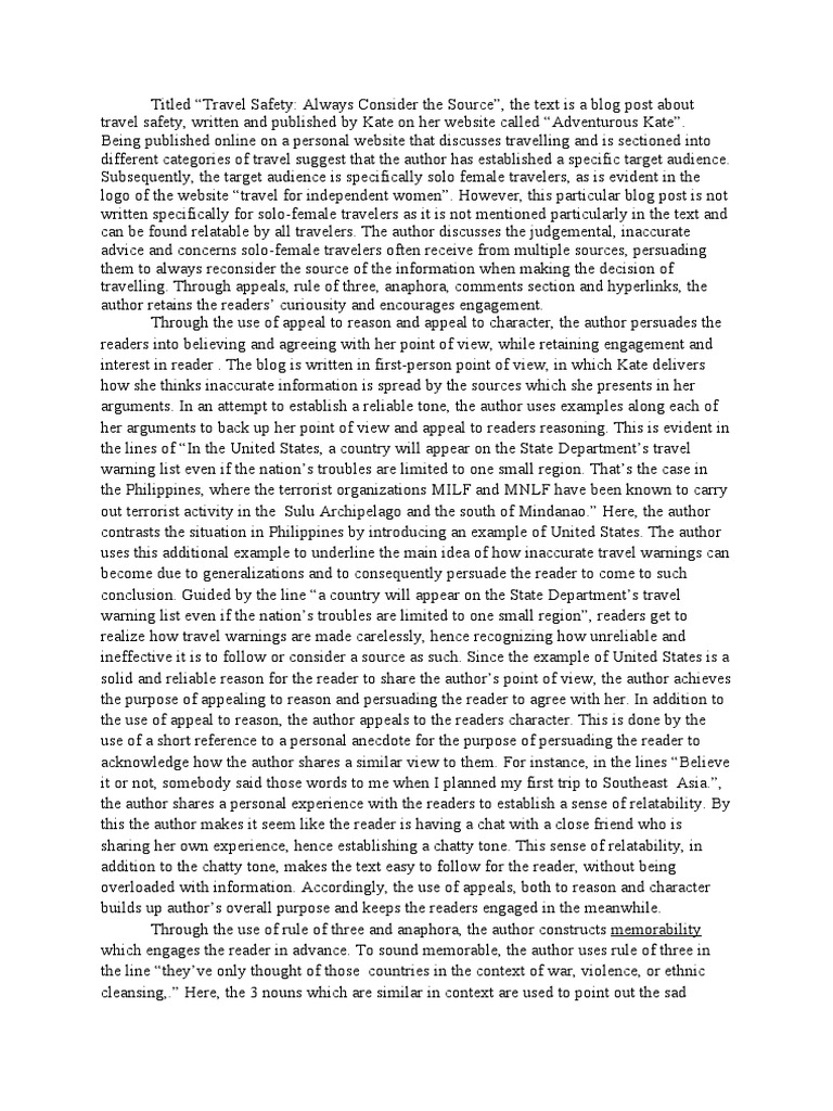 IBDP Blog Analysis | PDF | Blog | Narration