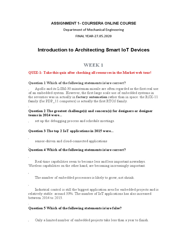 Assignment 1 - Embedded System-1 | PDF | Integrated Development ...